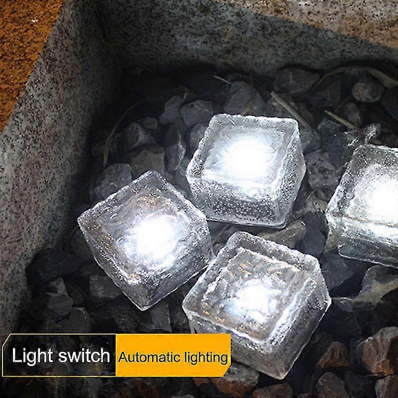 Sloar Brick Lights Frosted Glass Brick Pave Garden Landscape Path Light ...