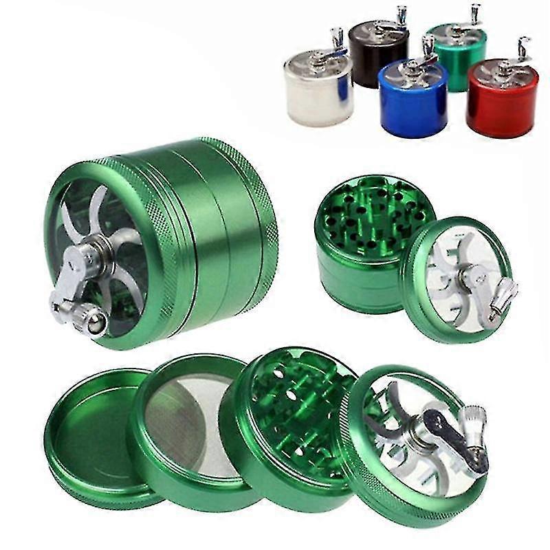 4 Layer Metal Herbal Grinder Manual Hand Grinders Spice Crusher ...