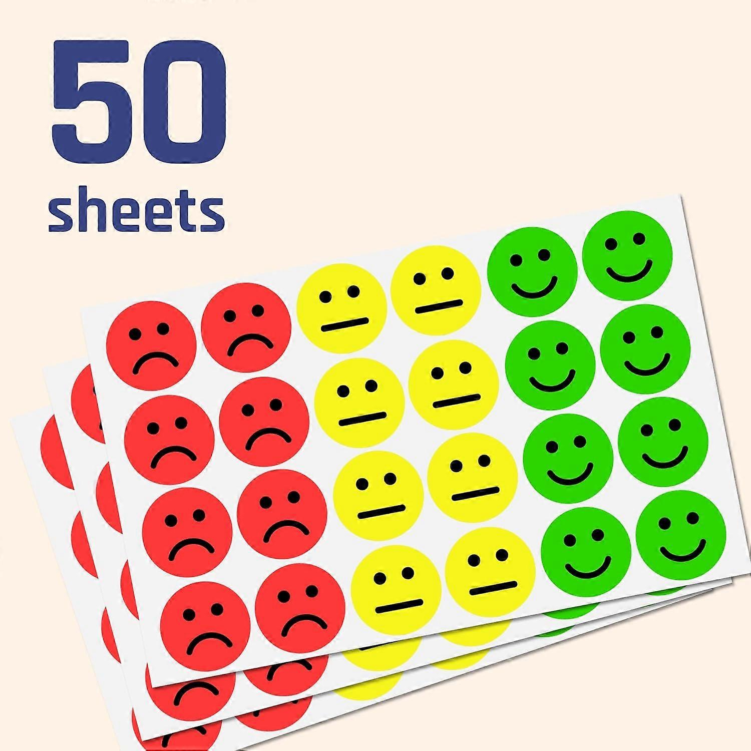 1200 sheets - 2.54 cm happy/sad smiley face behavior emotion stickers ...