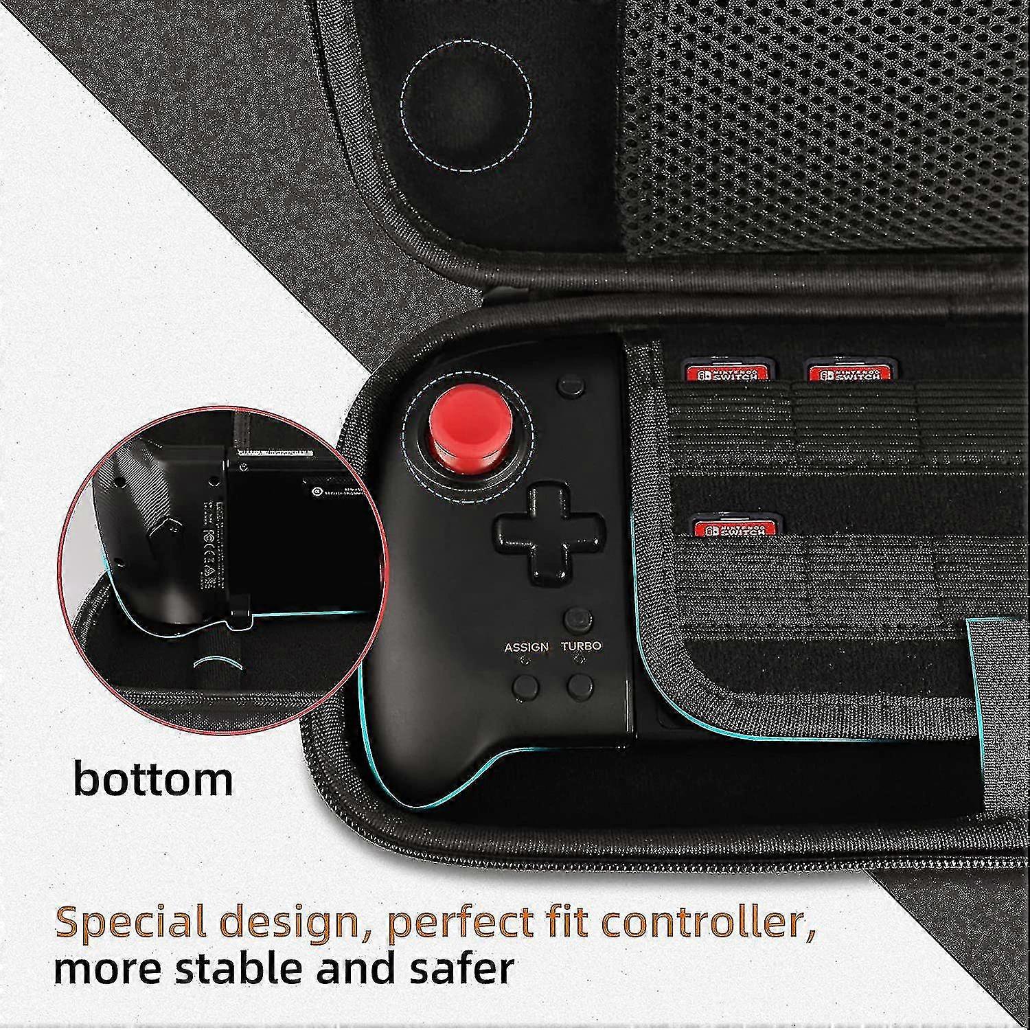 Portable Hard Shell Carrying Case For Hori Split Pad Pro With 10 Game ...