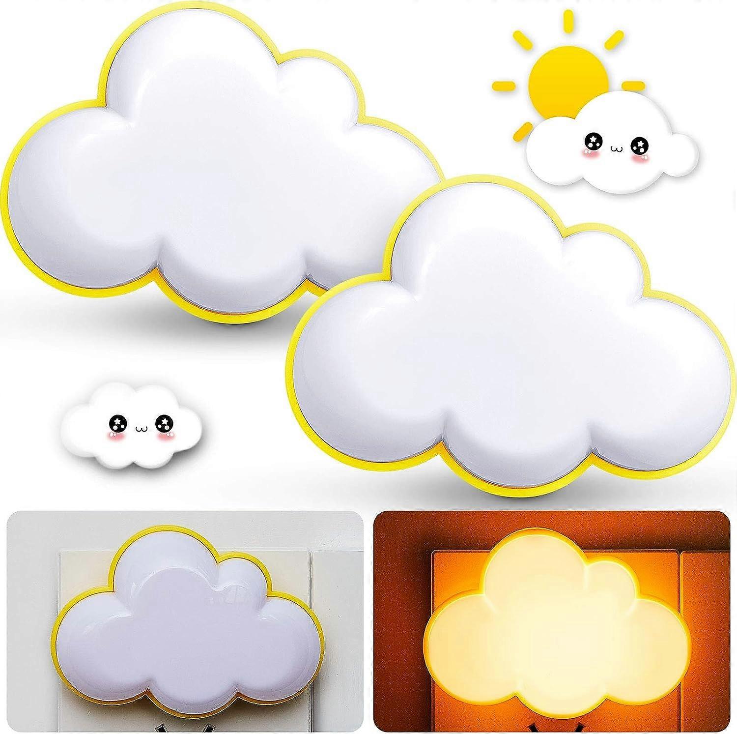 2 Pack LED Night Light Cloud Soft Light Plug into Wall Cute Baby Wall Nursery Lamp Warm Sensor ...