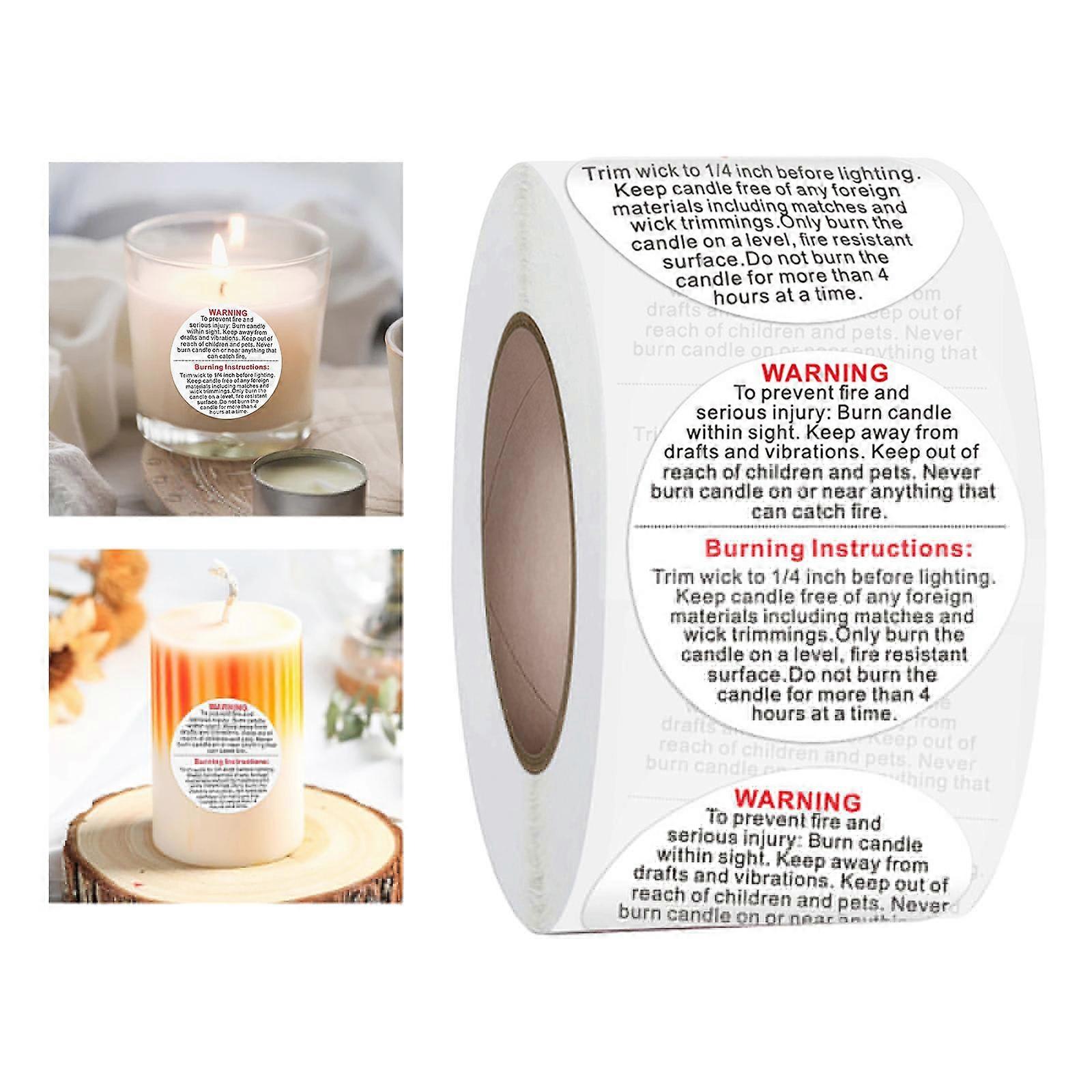 Candle Warning Labels 500 Pcs, Candle Warning Sticker, Candle Safety ...