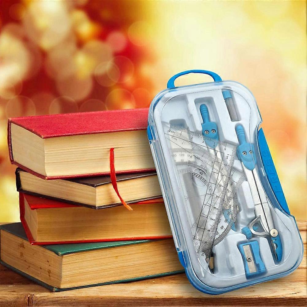 Geometry Compass Set 10Pcs School Maths Protractor Set Rulers for Student Maths and Engineering ...