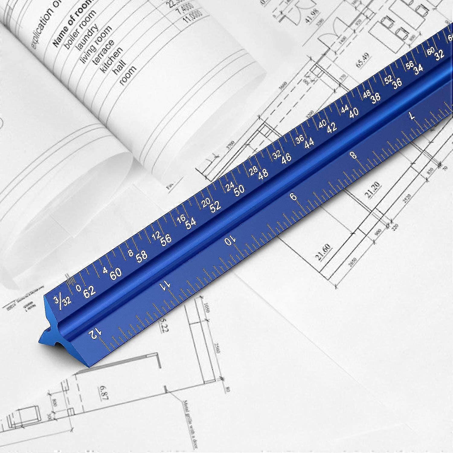 Architectural Scale Ruler Aluminum Architect Triangular Scale Ruler ...