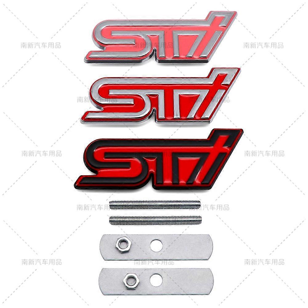 3D Metal Car Sticker STI Letter Grill Emblem Badge Car Body Door Rear ...