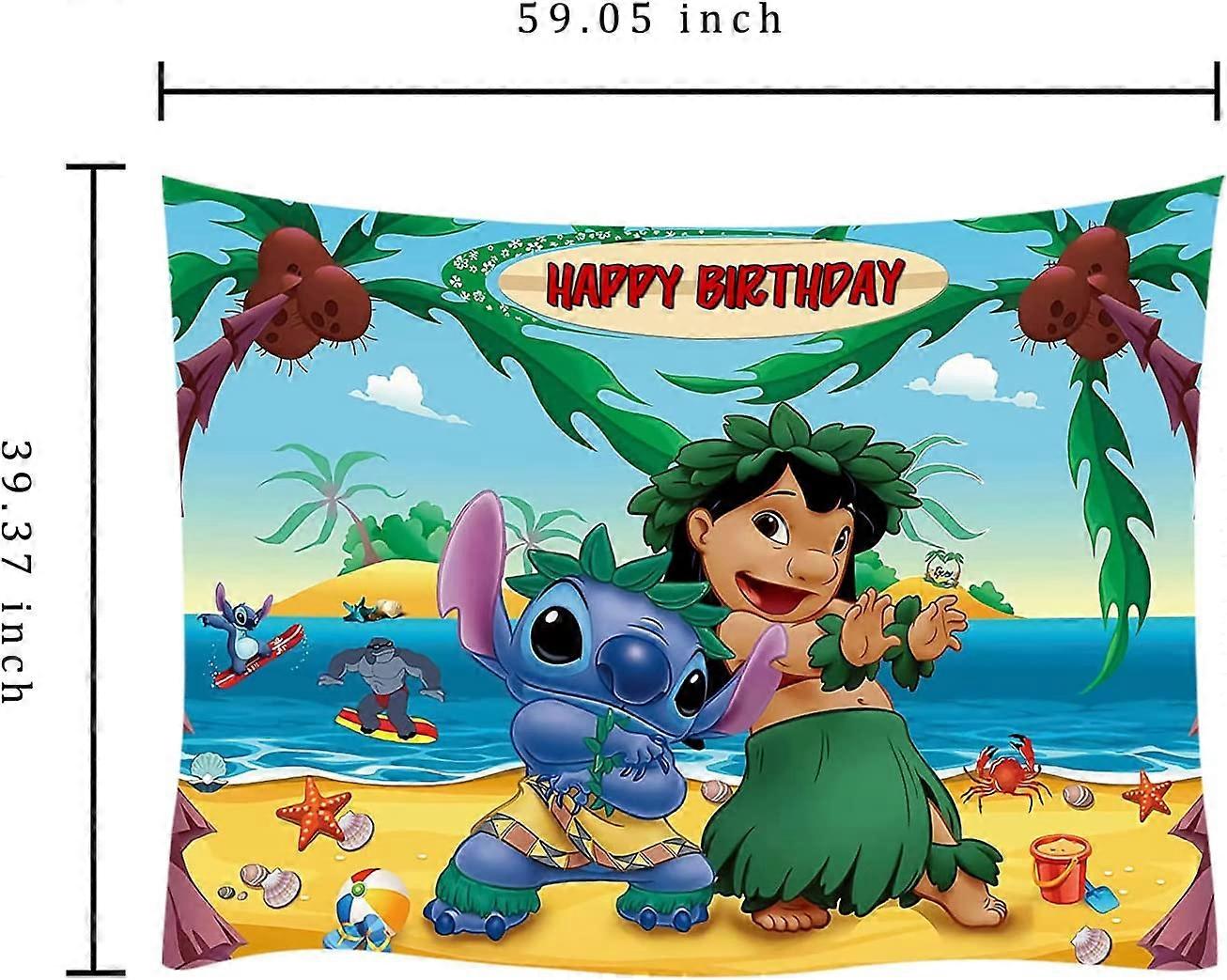 Stitch&Lilo Birthday Party Supplies Backdrop, Kawaii Ohana Stitch ...