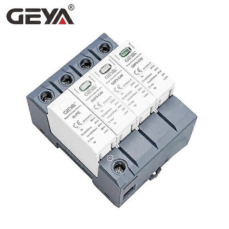 GEYA GSP9 4Pole Surge Protector 20KA-40KA SPD AC275V AC385V 400V 440V SPD House Surge Protector ...