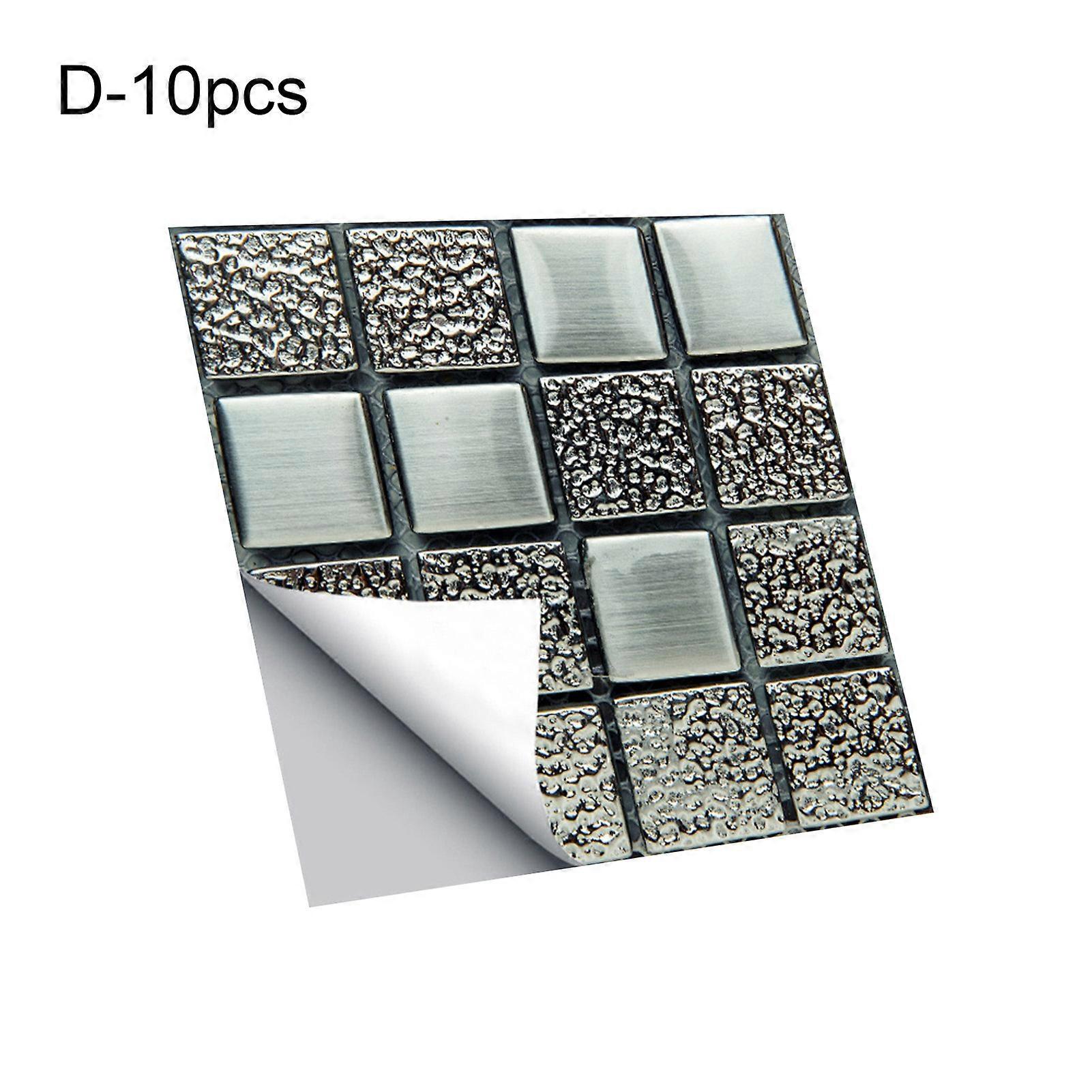 10Pcs/Set Waterproof Tile Sticker Strong Stickness PVC 3D DIY Self ...