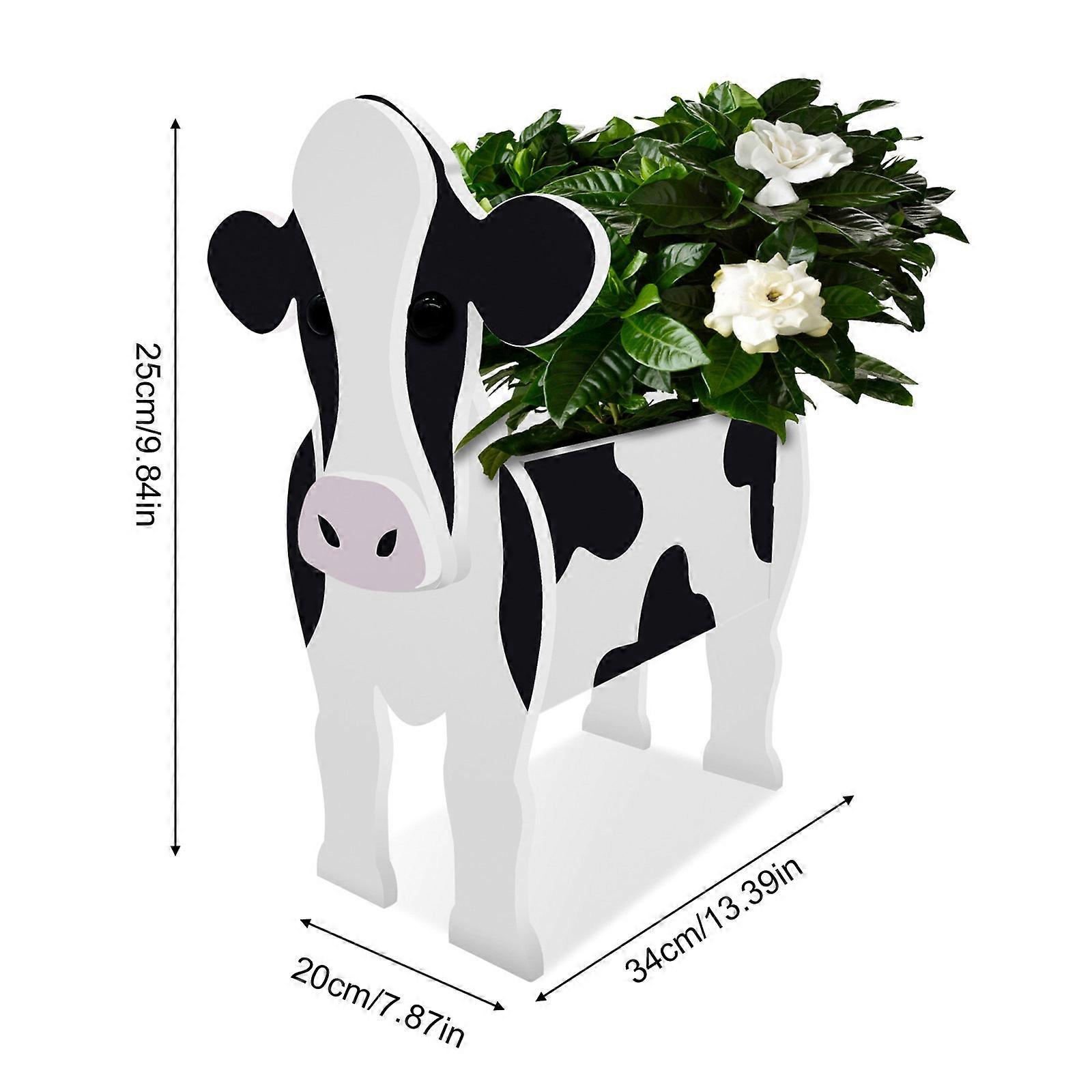 Cute Garden Flower Pot Cow Dog Planter, Cow Retriever Garden Pots PVC ...