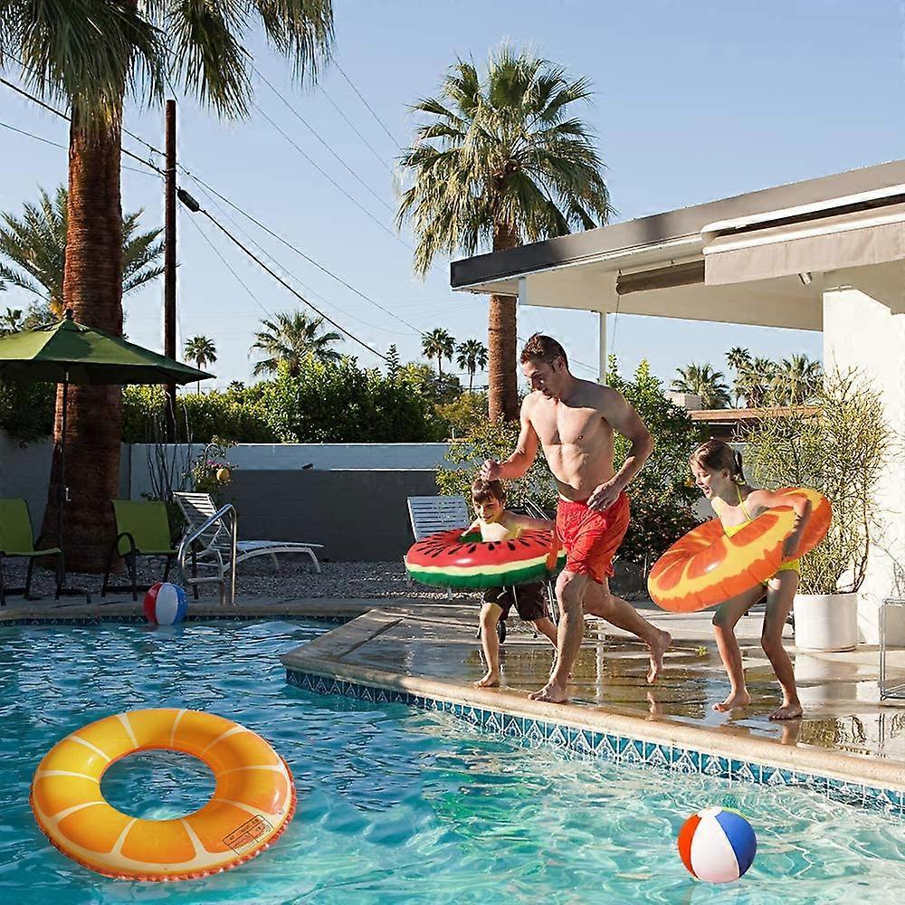 Fruit Pool Float,Orange Lemon Swim Ring, Inflatable Swim Ring for Kids ...