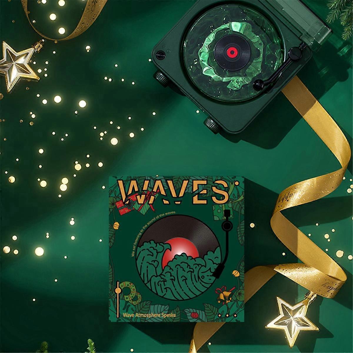 Waves Vintage Vinyl Record Bluetooth Speaker with RGB Ambient Lights ...