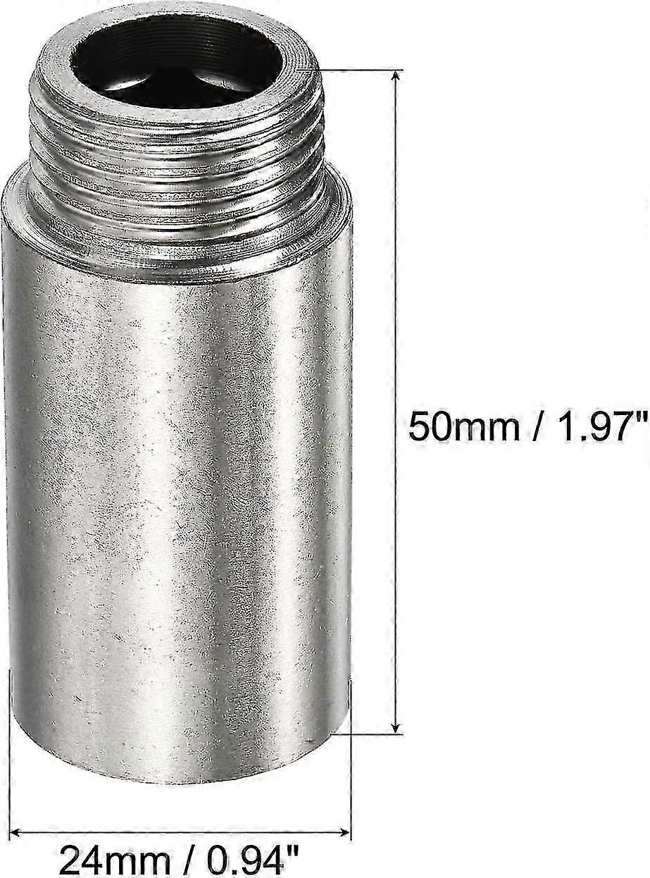 Pack Of 2 Stainless Steel Extension Pipe Fitting 40mm G1/2 Female To G1/2 Male Thread Reducer ...