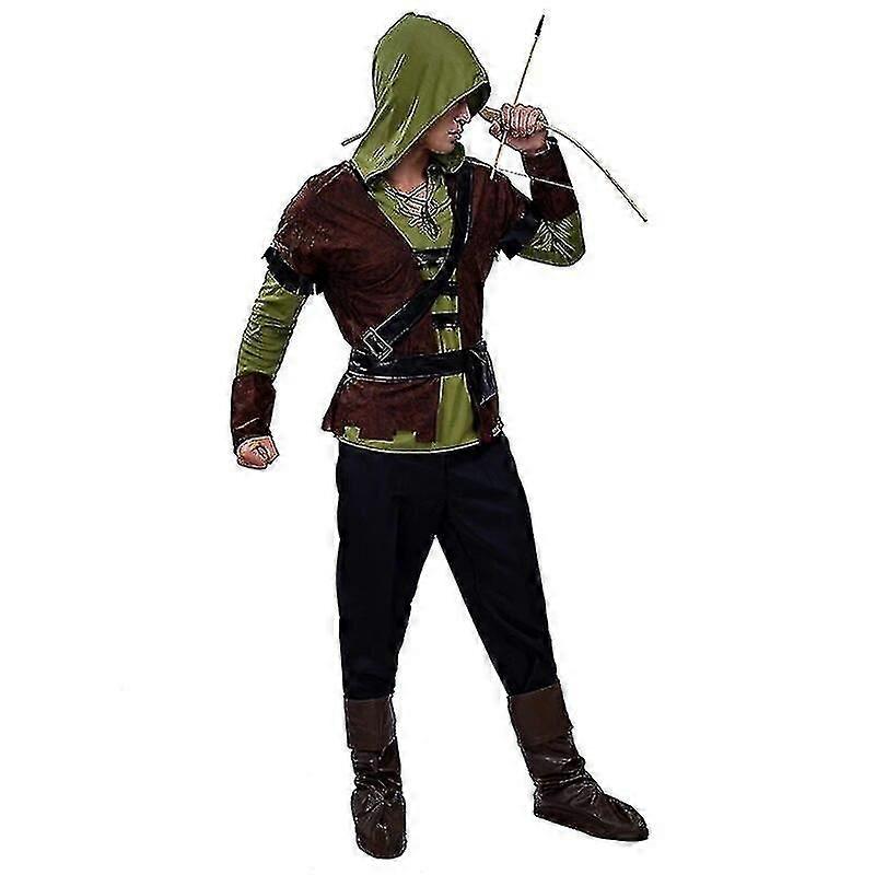 Adult Robin Hood Costume Huntsman Hood Costumes Green Deluxe Cosplay ...