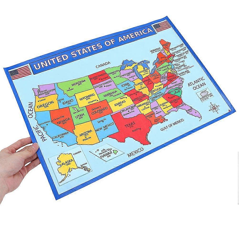 USA Map Educational Classroom Poster Teaching Geography Map Household ...