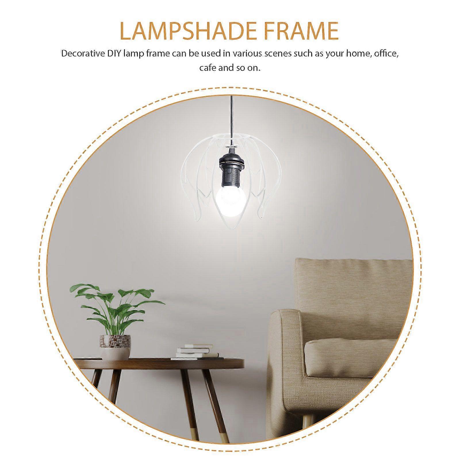Lamp Shade Frame Vintage Bulb Guard Iron Wire Lampshade Frame DIY Lamp ...