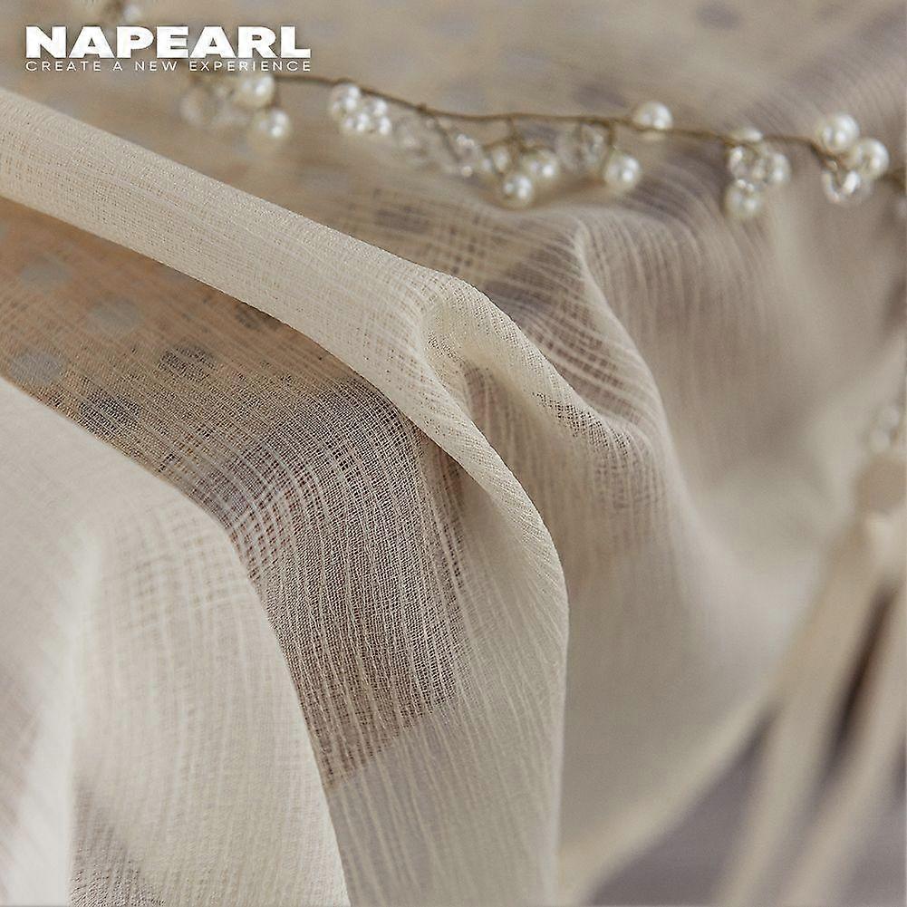 1PC NAPEARL Light Luxury Sheer Curtain Home Decor Solid Color Bedroom ...