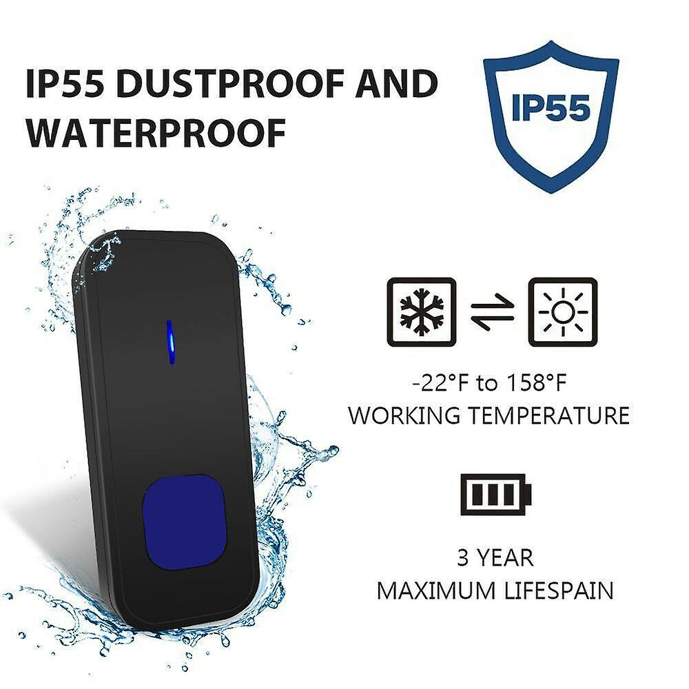 Led wireless doorbell 1000ft waterproof door bell outdoor home security ...
