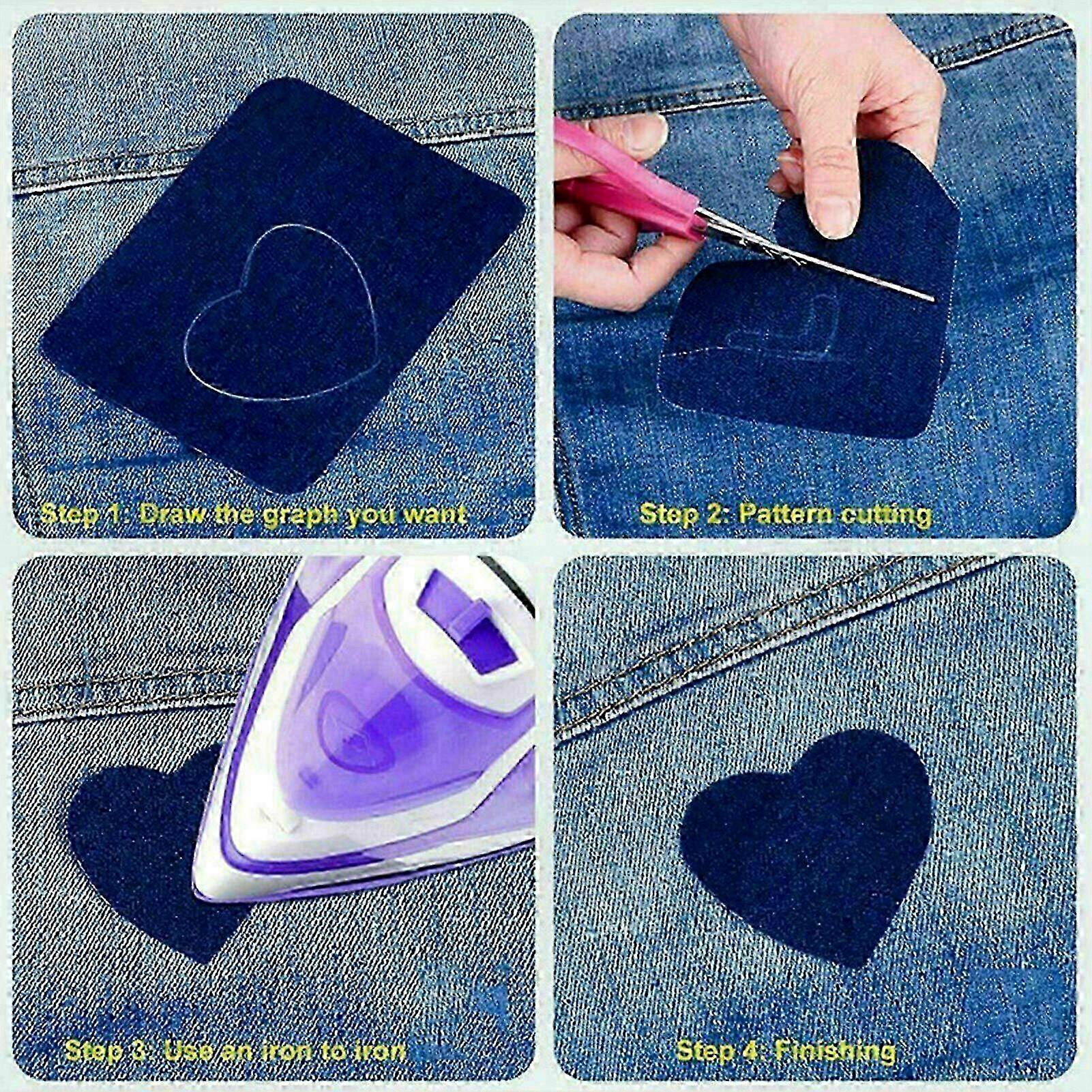 20PCS Denim Iron-On Patches Easy to Apply Jean Patches Repair ...