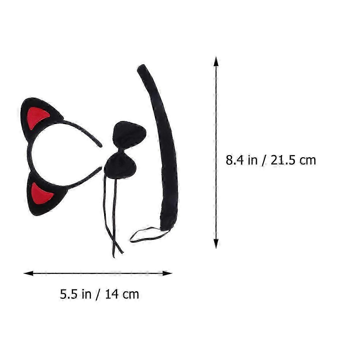 3Pcs Halloween Suit Kids Adult Animals Red Ears Headband Bow Ties Tail ...