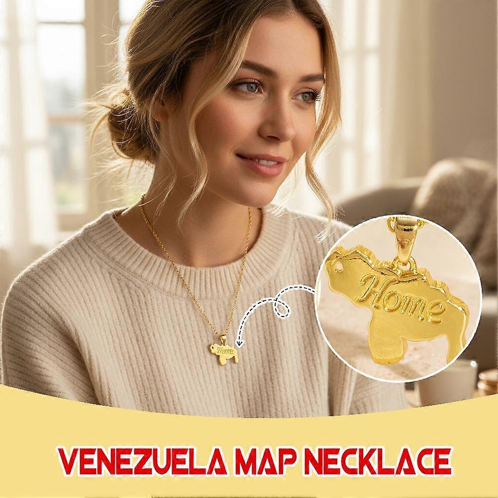 Venezuela Heart Map Flag Pendant Necklace Peace Symbol Clavicle Chain ...