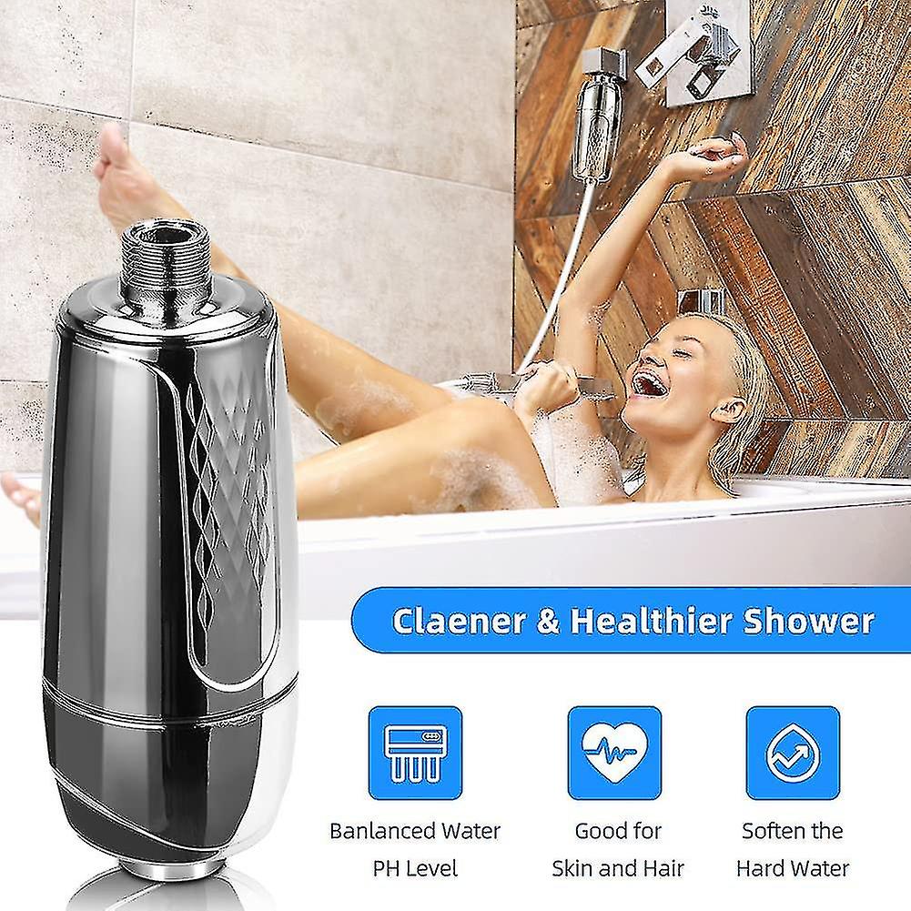 Brusefilter 10 trins brusehovedfilter med udskiftelige filterpatroner ...