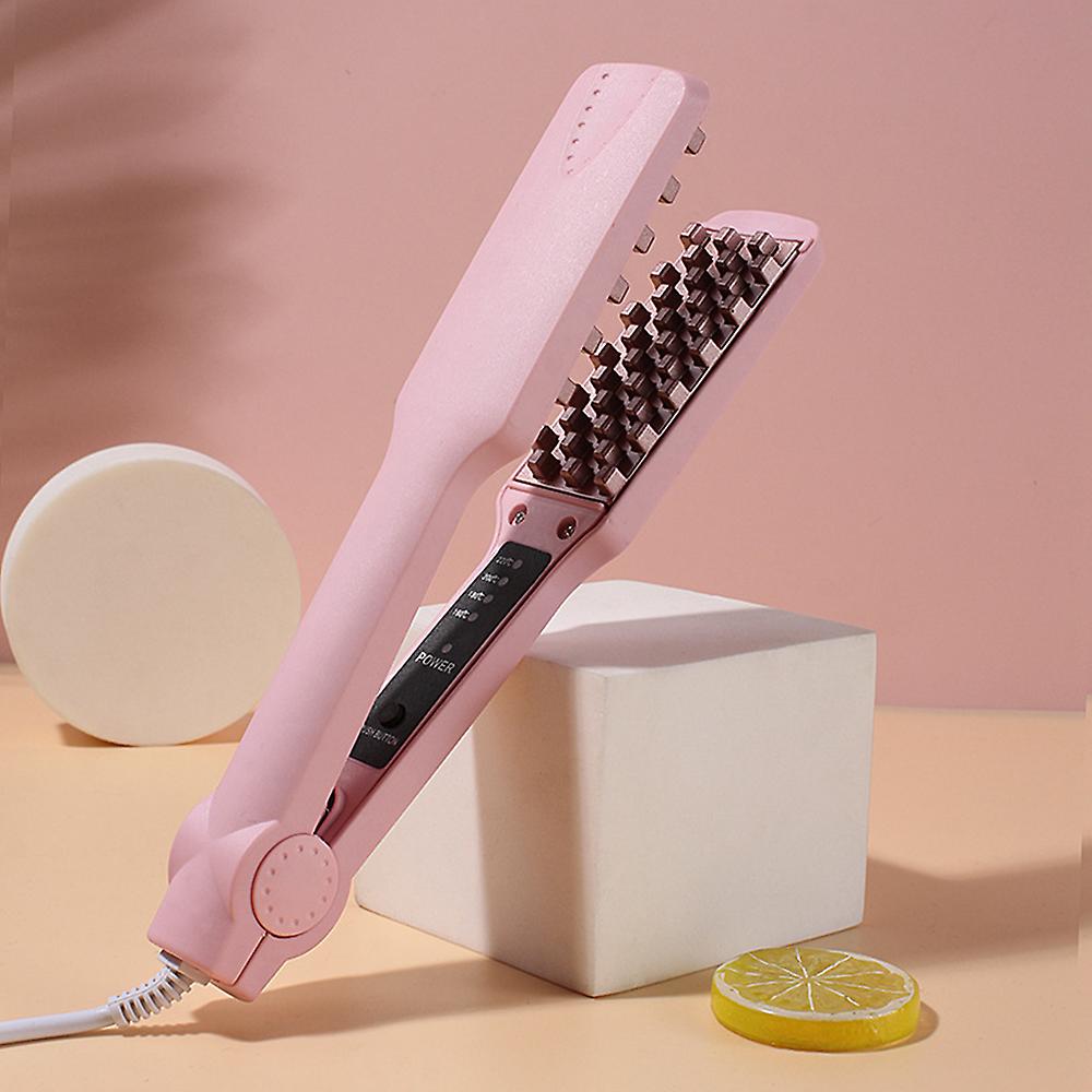 Electric Hair Straightener Hair Flat Iron Ceramic Hair Root Fluffy Grid ...