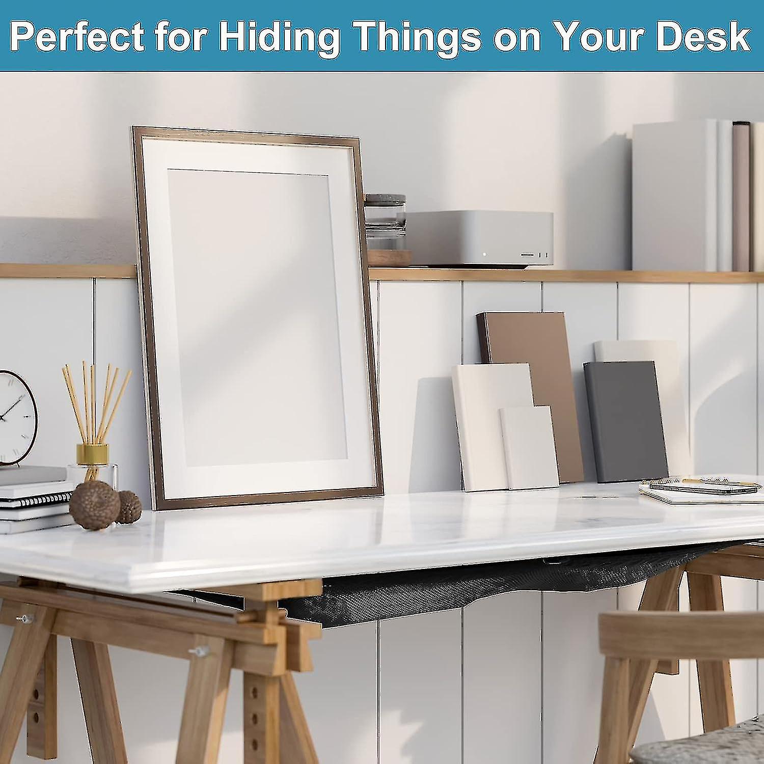 Cable Organizer, Drill Free Cable Management Organizer Under Desk Mesh ...