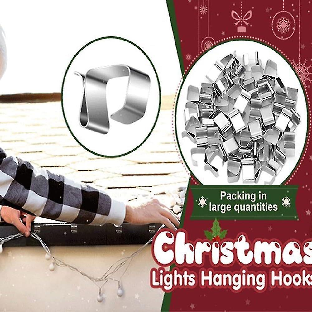 50Pcs Rope Light Gutter Hooks, Stainless Steel Gutter Hang Clips ...