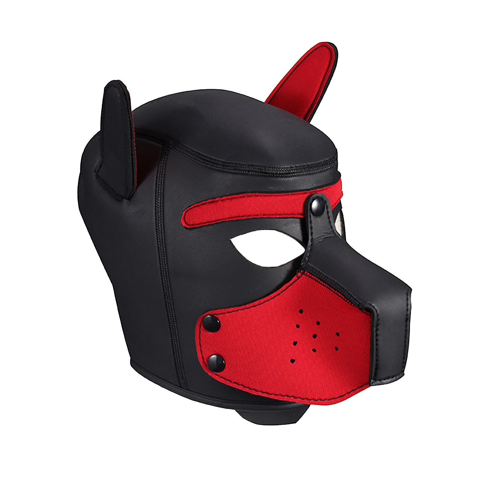 Adults Neoprene Puppy Hood Mask, Removable Cosplay Dog Full Face Pup ...