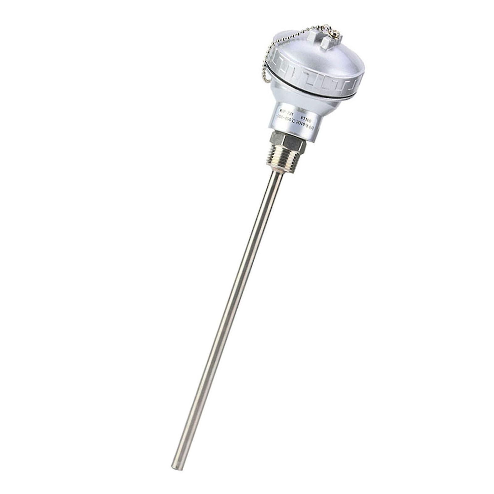 1/2" NPT Thread RTD PT100 Temperature Sensor Probe with Thermocouple Terminal Head (200mm ...