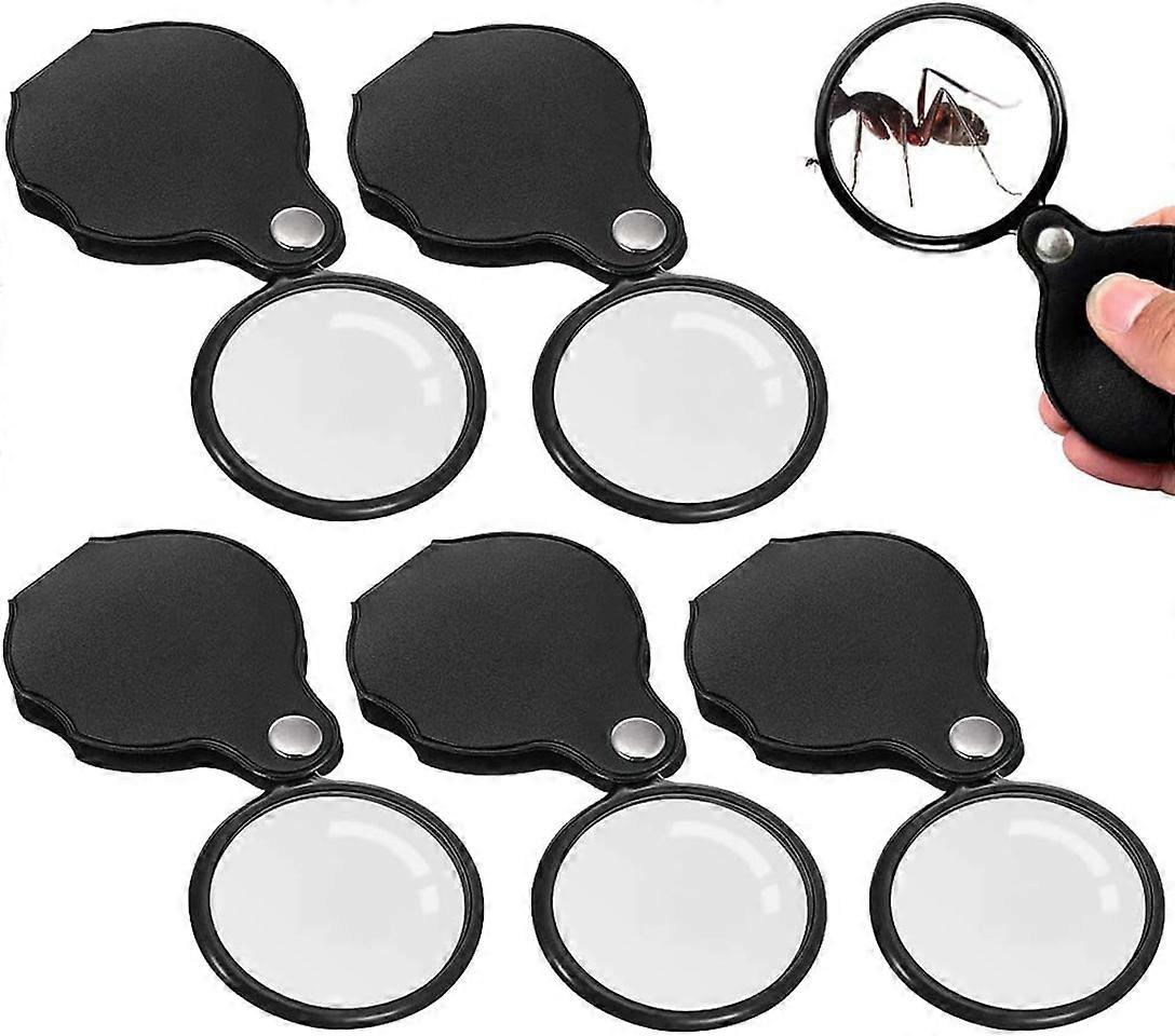 5Pcs Mini Reading Magnifier Pocket Magnifier x10 Foldable Pocket ...