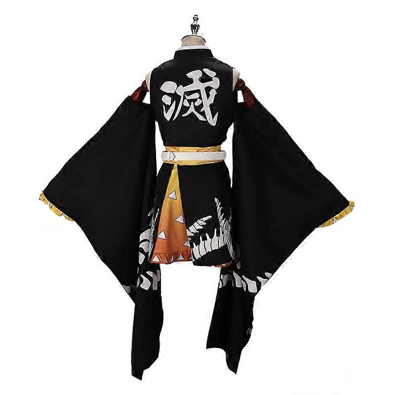 Agatsuma Zenitsu Costume Wig Women Lolita Dress Anime Demon Slayer ...
