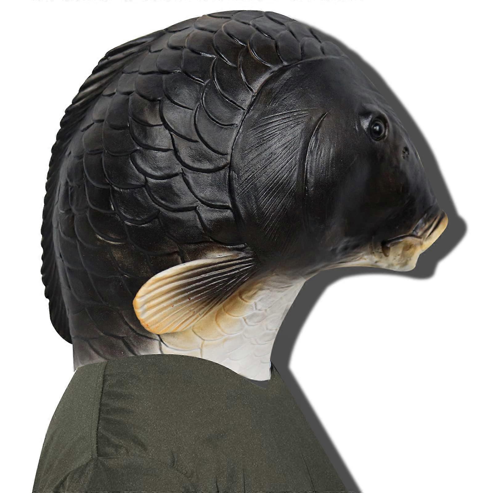 Halloween Fish Mask Costume Animal Realistic Fish Head Latex Headgear ...