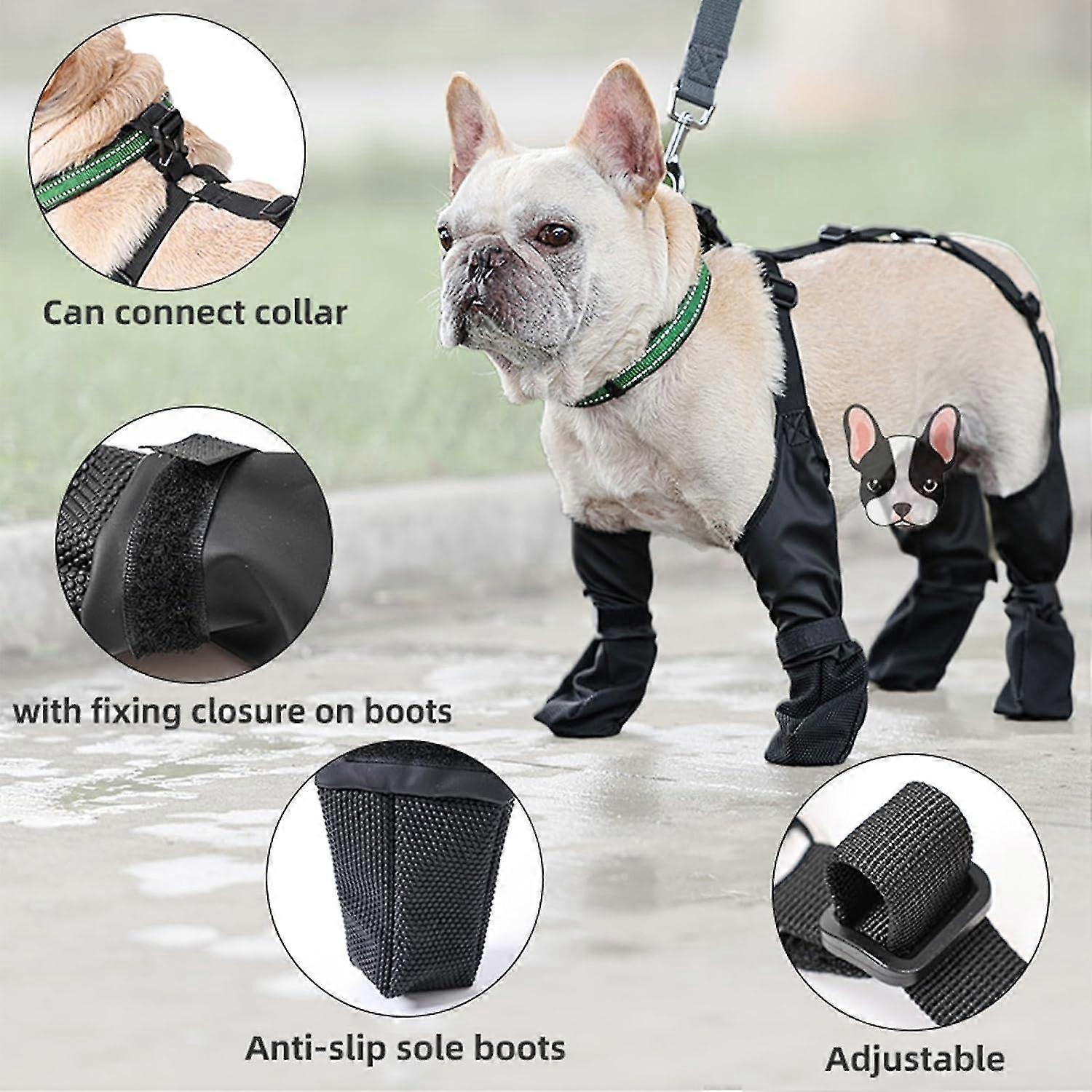Winter Dog Boots Anti-slip, Waterproof Dog Boots With Auxiliary Strap ...