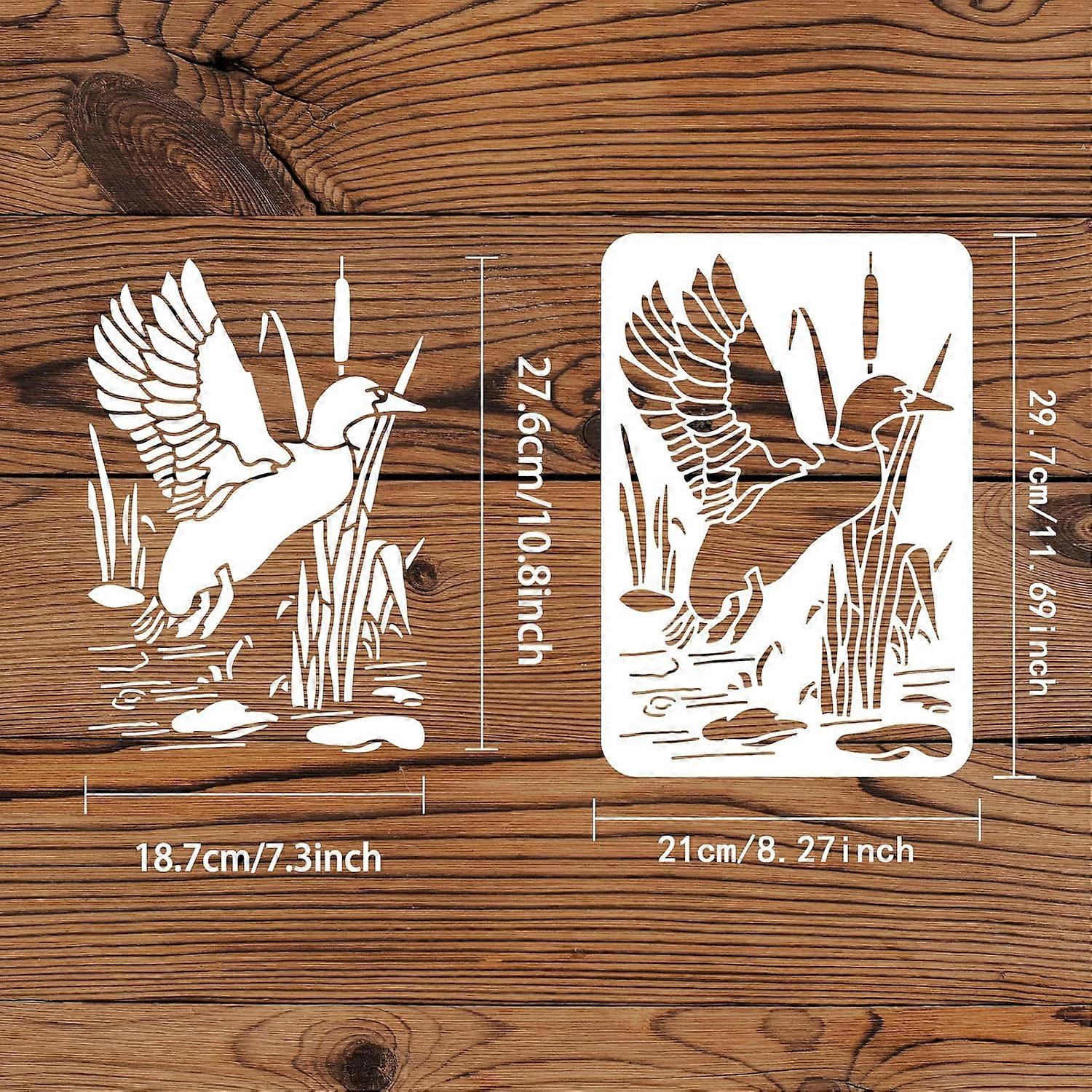 Duck Stencil 11.7x8.3 inch Plastic Flying Duck Painting Stencil Duck ...