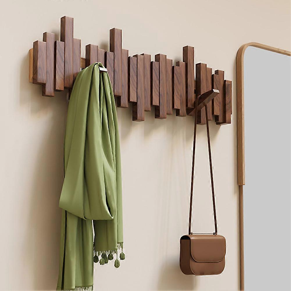 Wooden Piano Coat Rack Wall Mounted Clothes Rack Multi-purpose Folding ...