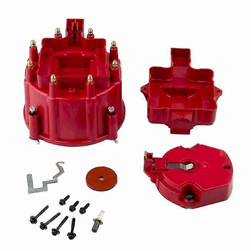 Red Male Hei Distributor Cap Coil And Rotor Kit Replacement For Bbc 305 ...