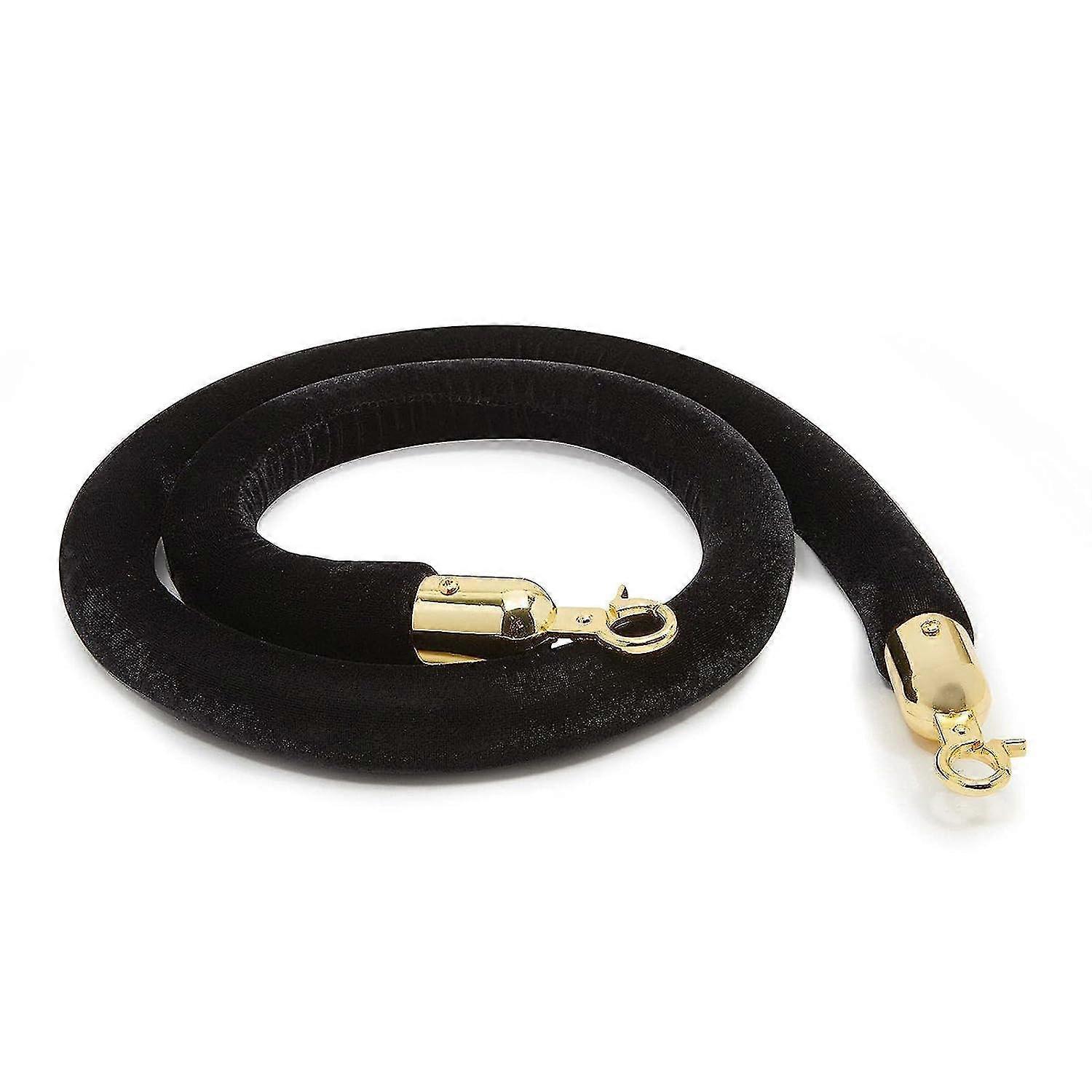 Black Velvet Stanchion Ropes With Gold Clasps, 5 Ft Crowd Control ...