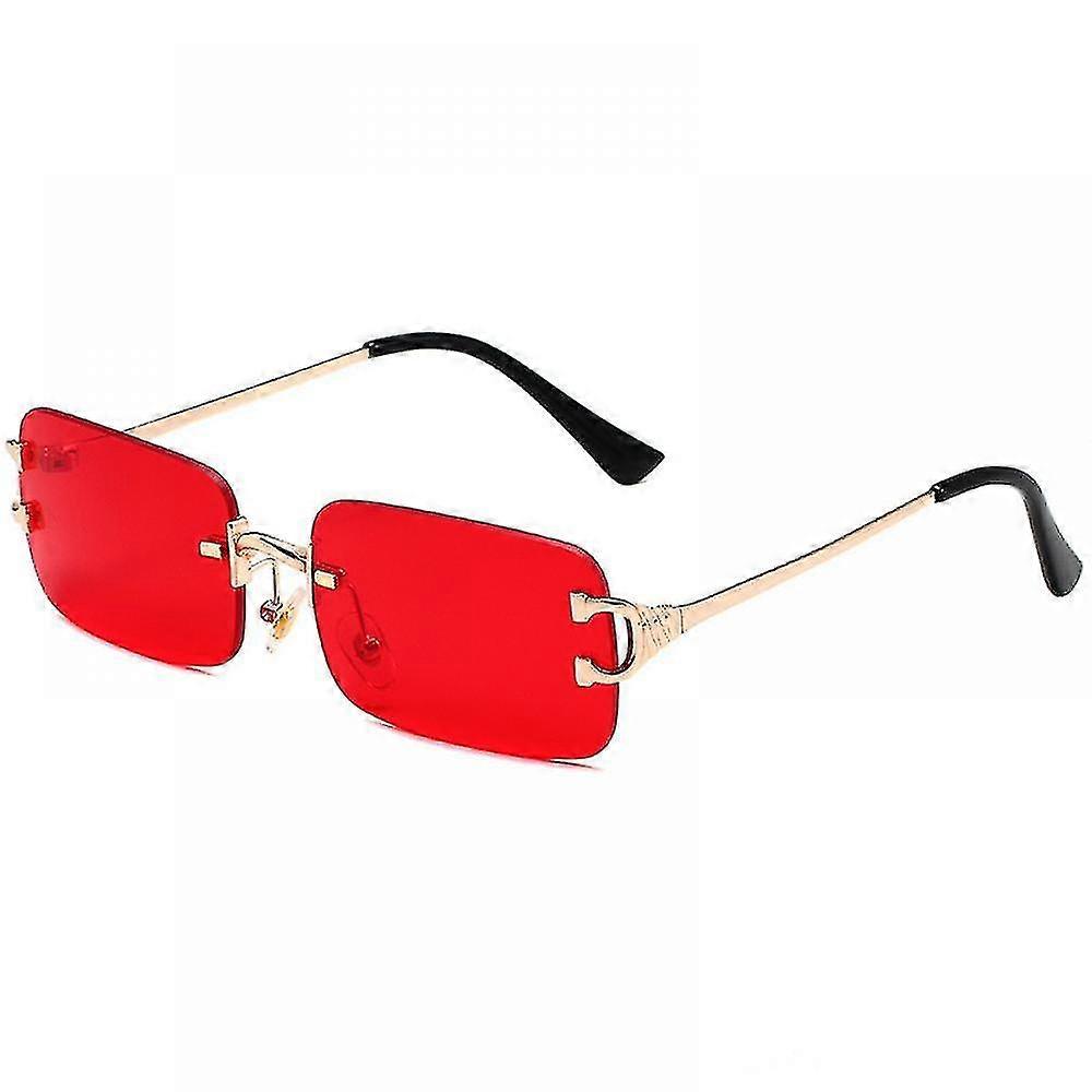 Rimless Sunglasses 90s Frameless Rectangle Tinted Lens Eyewear Candy ...