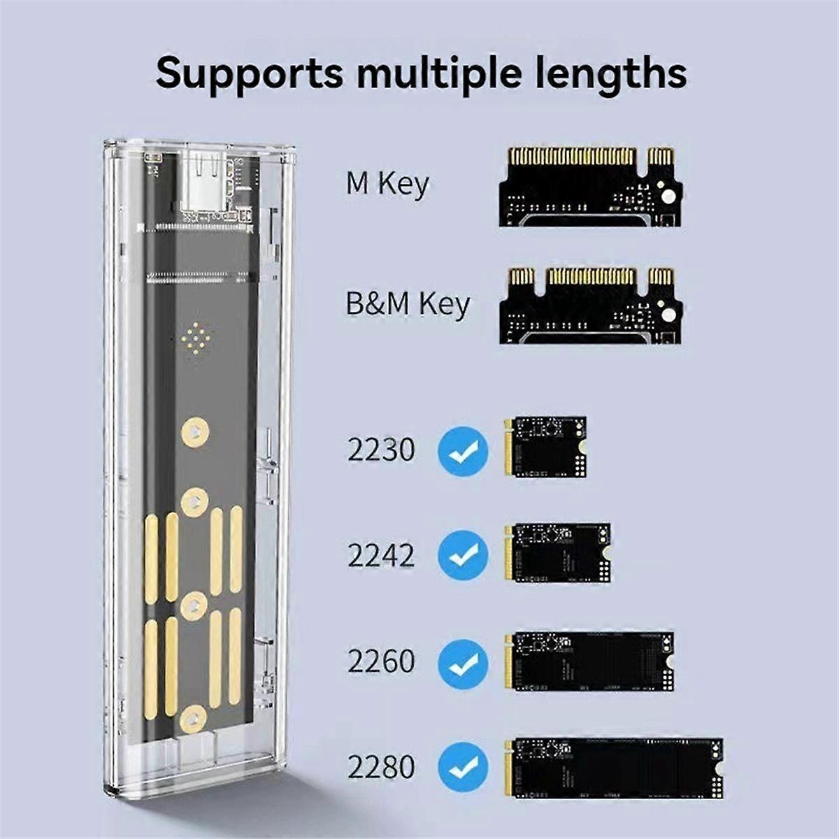 M2 SSD Enclosure M.2 NVMe+NGFF Dual Protocol SSD Enclosure USB 3.2 Gen2 ...