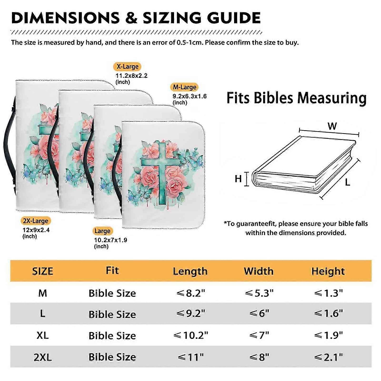 Floral Bible Cover Bible Case Leather Bible Cover Study Bible Carrying ...