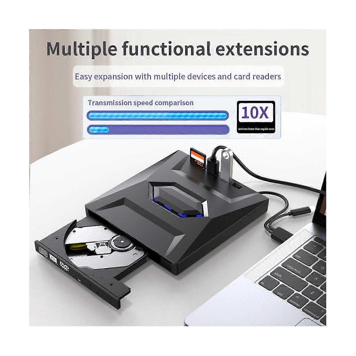 External DVD CD Writer Burner CD and DVD Player Type C/USB3.0 External ...