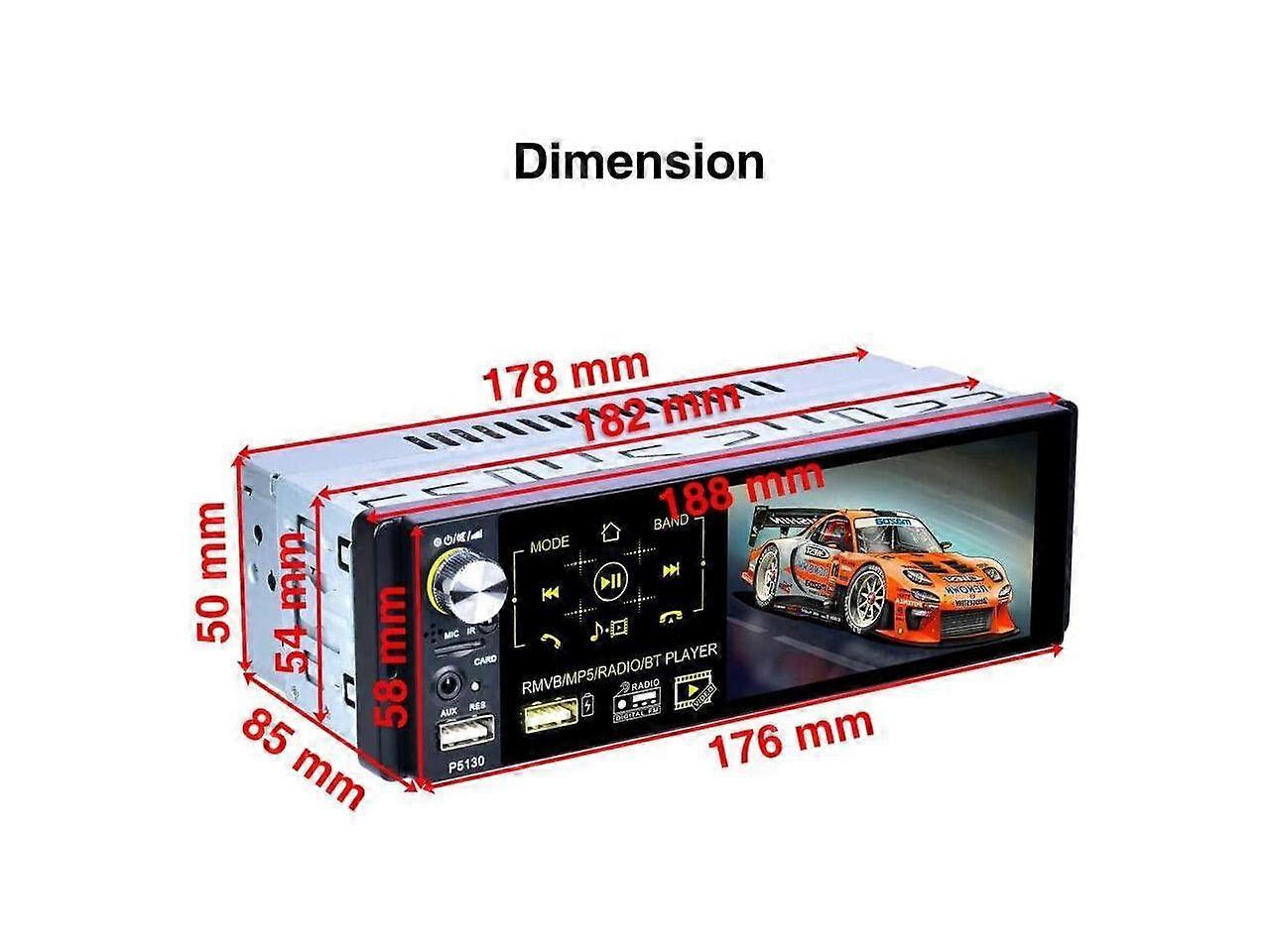 Single DIN Car Bluetooth Radio with Capacitive Touch Screen, FM/AM/RDS ...