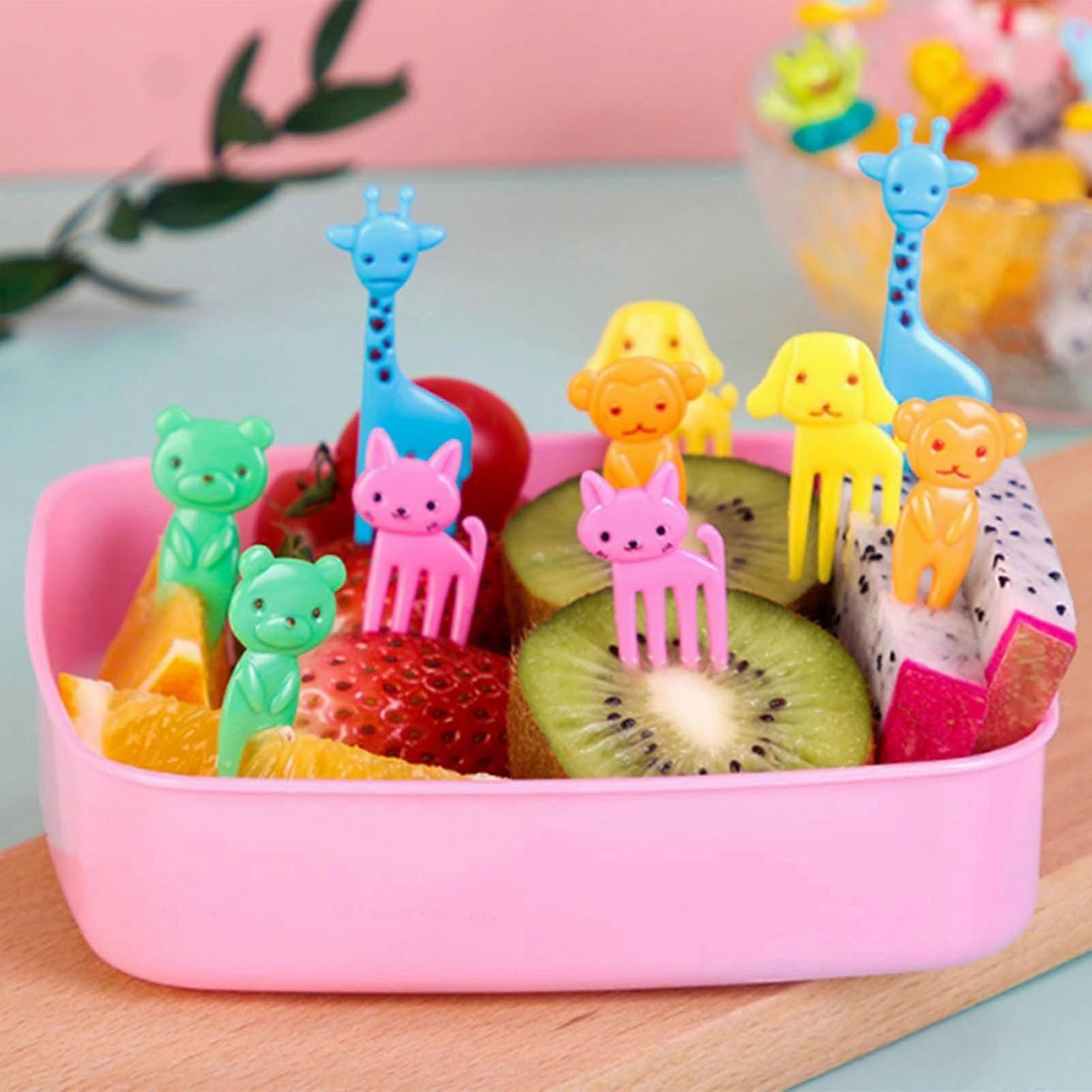Set Of 50 Animals Shaped Little Fork Mini Cartoon Toothpicks For Party ...