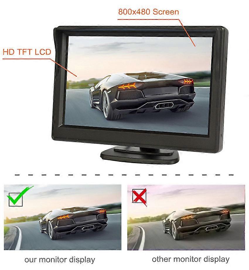 DIYKIT Wireless 5 Inch HD TFT LCD Display Rear View Monitor Car Monitor ...