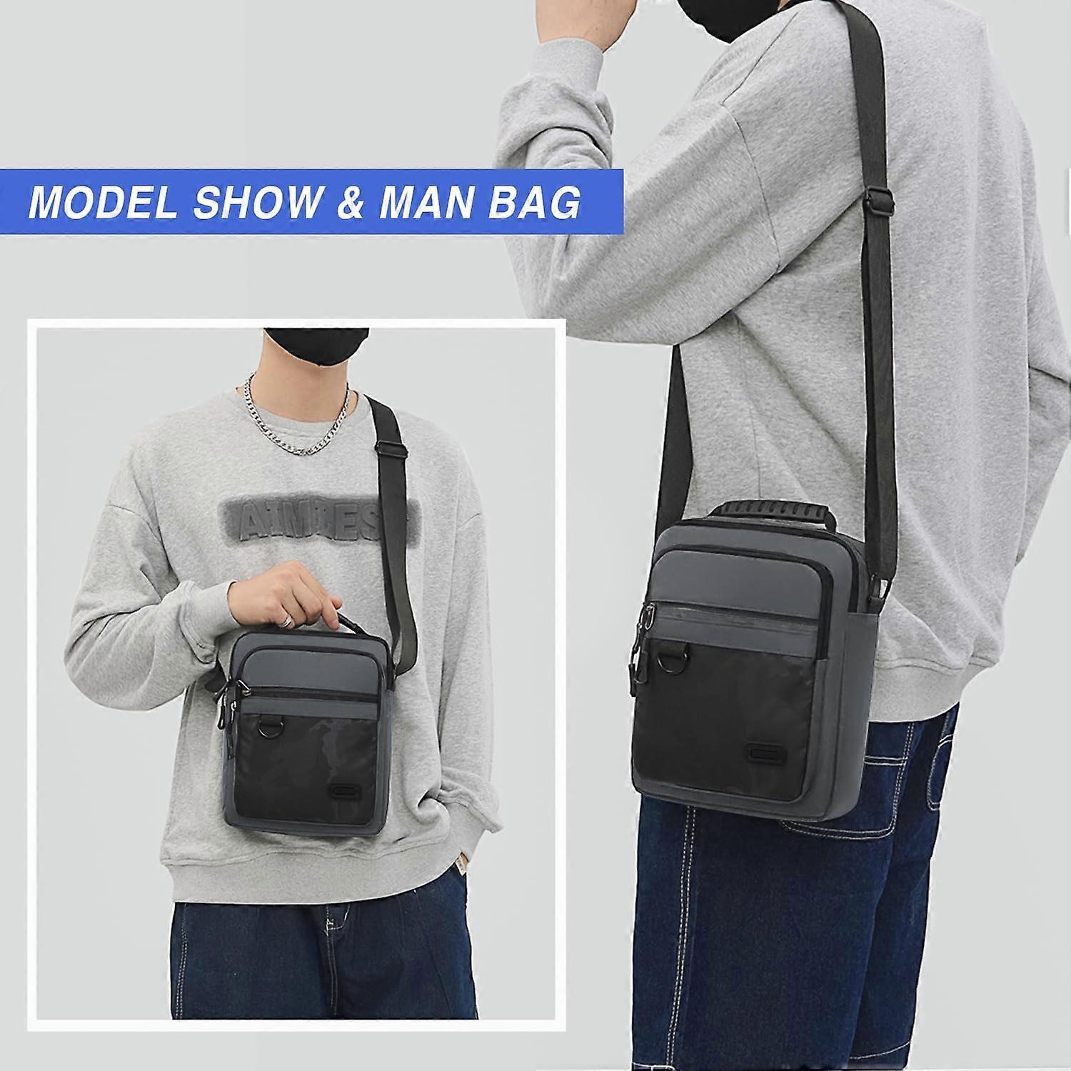 Cross Body Bag Men Lightweight Nylon Small Bags for Men with Multi ...