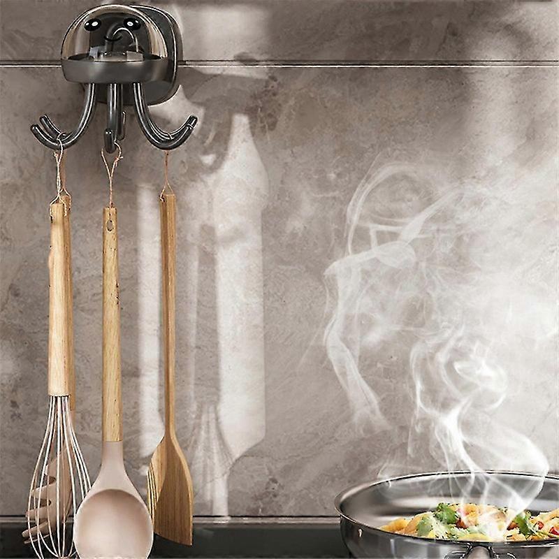 Multifunctional Kitchen Hooks 360 Rotation Octopus Shaped Non-marking ...