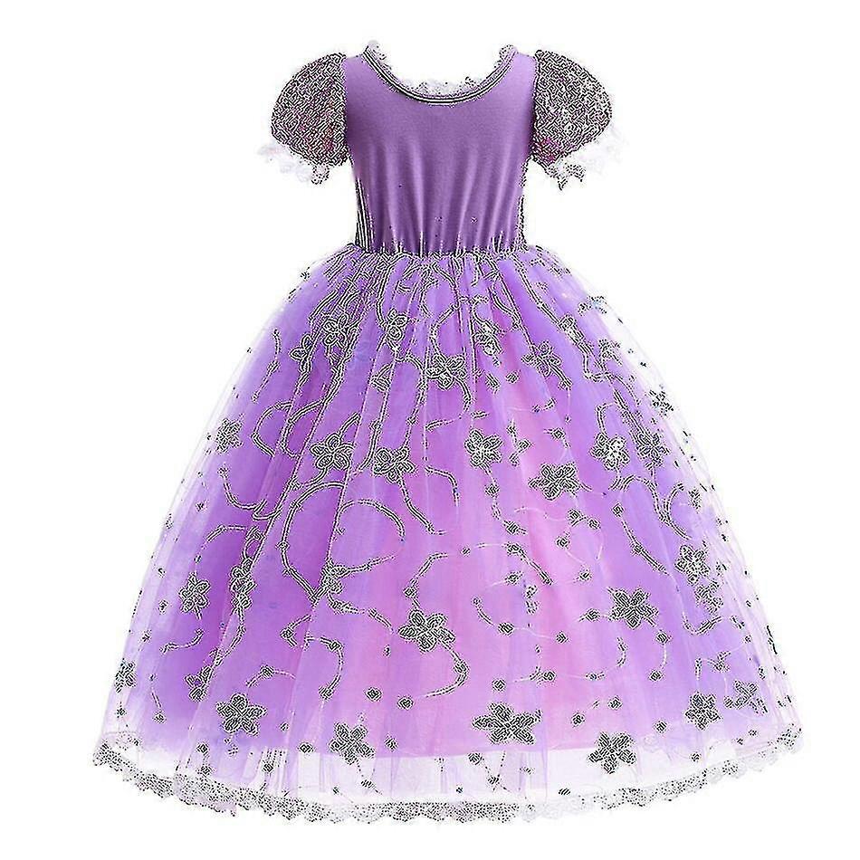Princess Rapunzel Dress For Girls Elegant Purple Gowns Fancy Carnival ...