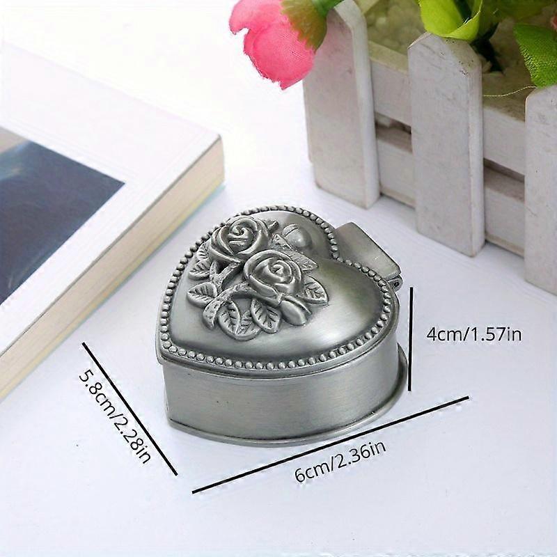 Small Size Retro Metal Jewelry Box Vintage Flower Carved Home Decor ...