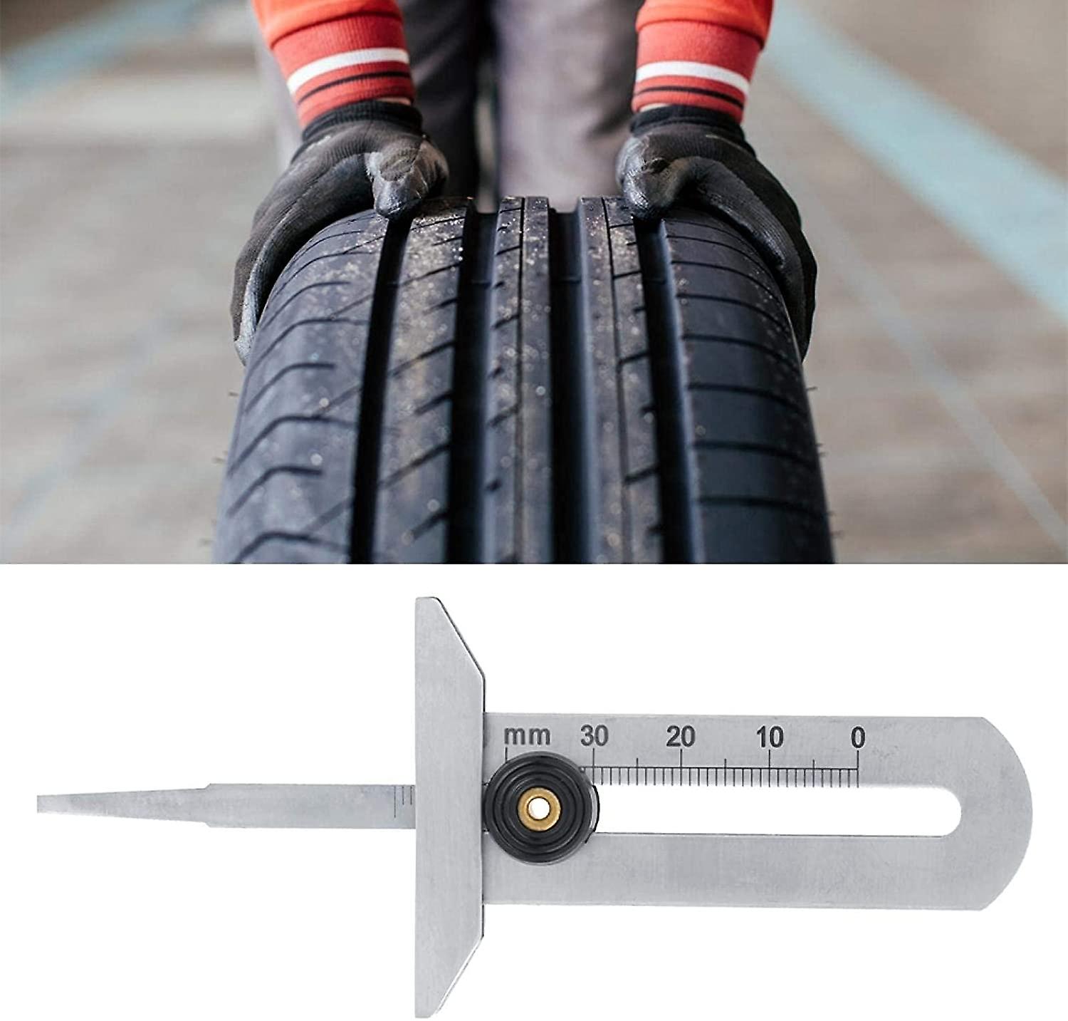 Tire Wear Gauge, Tire Depth Gauge Stainless Steel Tire Safety Ruler ...